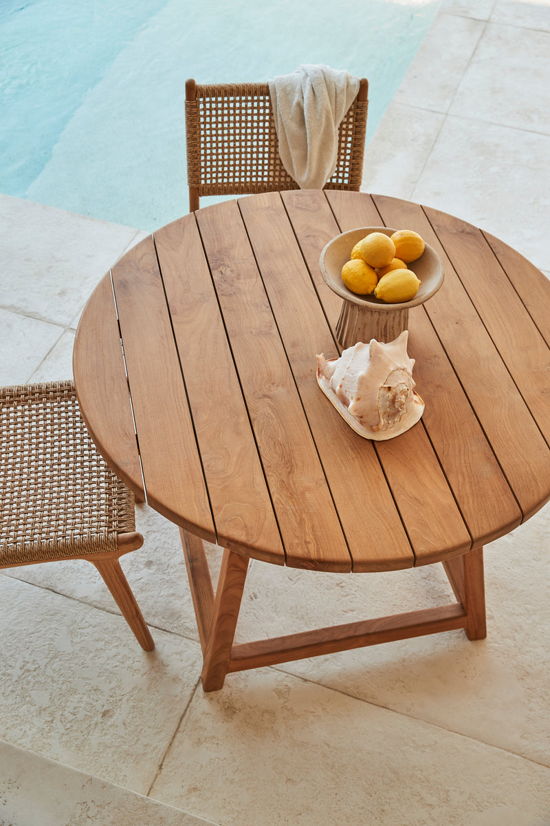 ZANZIBAR ROUND TEAK DINING TABLE | OUTDOOR – ZEPHYR HOME