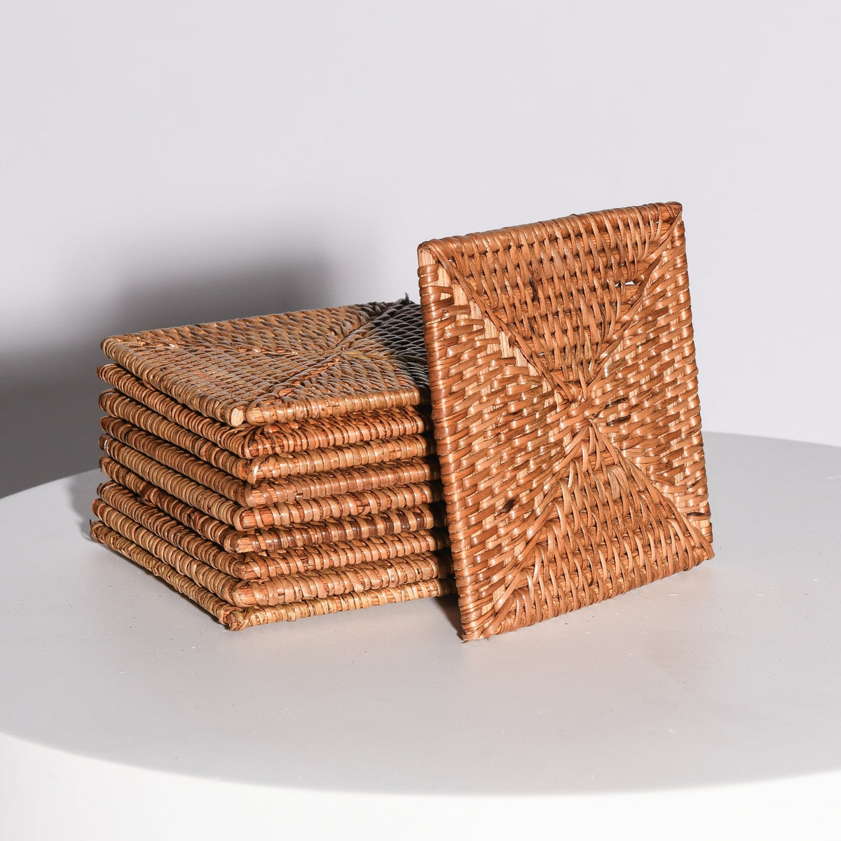 Rattan Square Coaster | Honey – ZEPHYR HOME